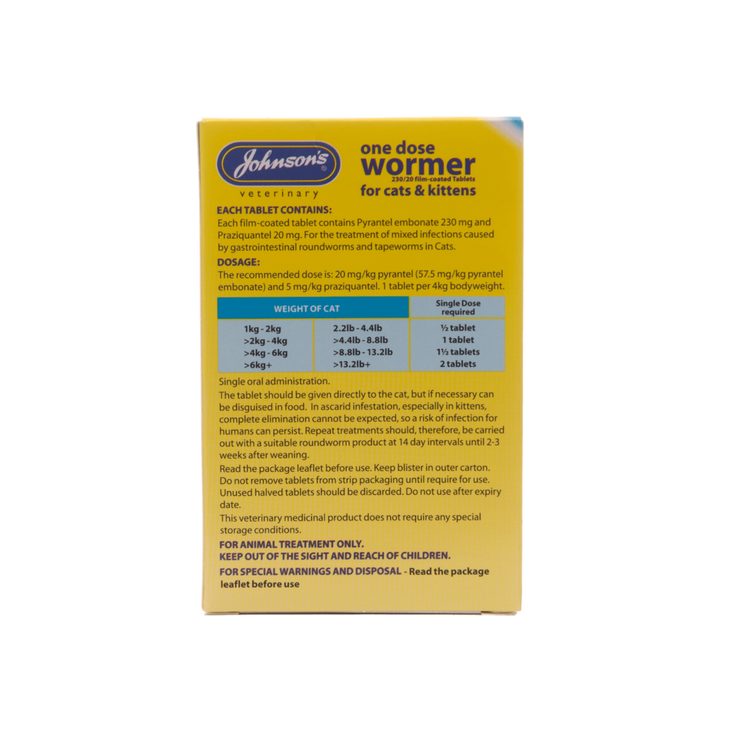 Johnson's one dose wormer | A single dose treatment | Petshop Dir